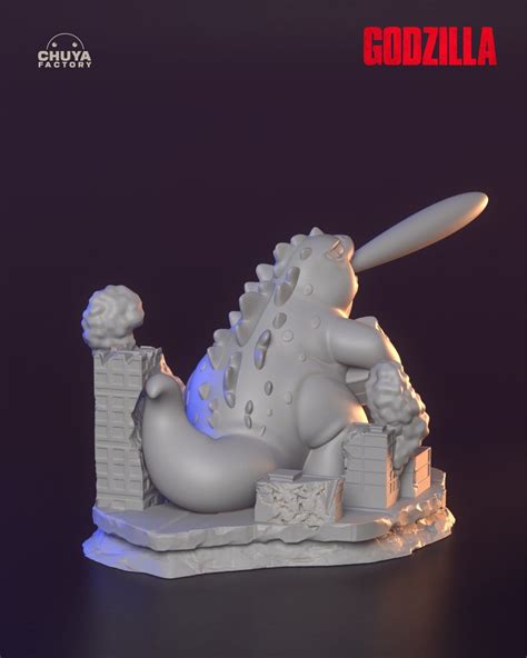 Godzilla Chibi 3d Printed Model Godzilla Chibi Godzilla Figure Etsy