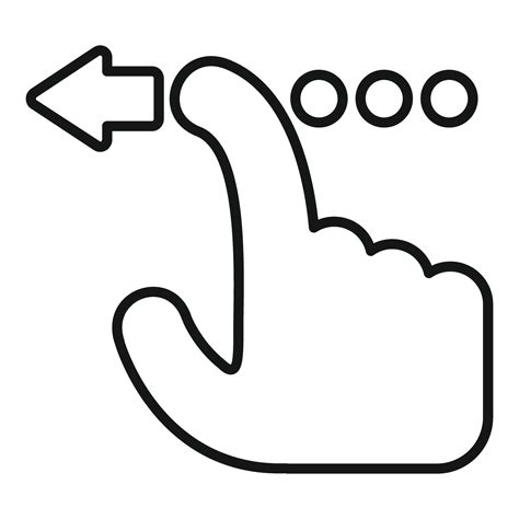 Finger Touching And Swiping Left On Touchscreen With Arrow And Dots