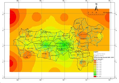Annual Average Rainfall In Central Java Indonesia 2009 2013 Based On Download Scientific