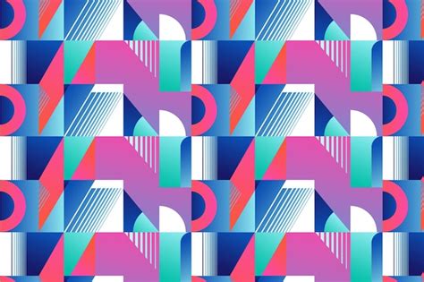 Free Vector Gradient Colour Blocked Pattern Design