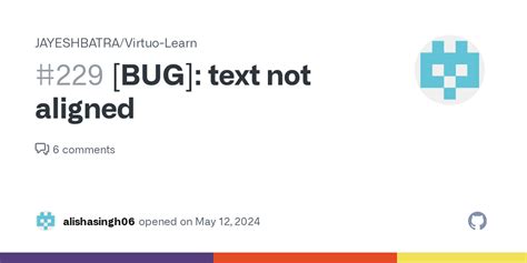 Bug Text Not Aligned · Issue 229 · Jayeshbatravirtuo Learn · Github