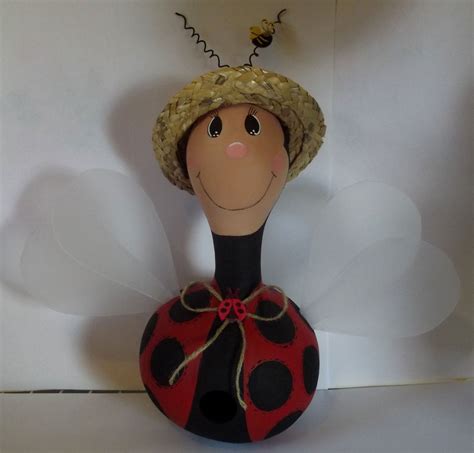 Ladybug Birdhouse Gourd Gourds Crafts Painted Gourds Crafts