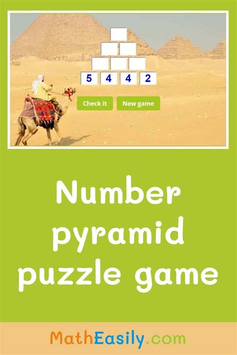 Math Number Pyramid Puzzle Game Worksheets