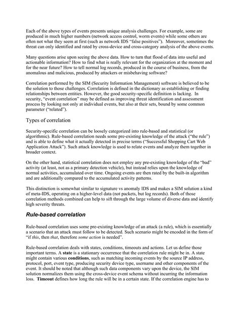 Security Event Analysis Through Correlation Doc