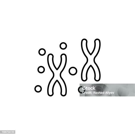 Dna 염색체 아이콘 Ui 및 Ux 웹 사이트 또는 모바일 응용 프로그램에 대한 간단한 라인 유전자 변형 아이콘의 개요 벡터 Dna에 대한 스톡 벡터 아트 및 기타 이미지