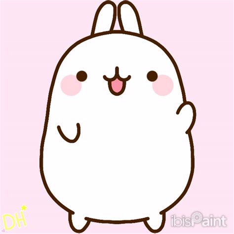 molang waves at you animation by sugarbunnydanna on deviantart