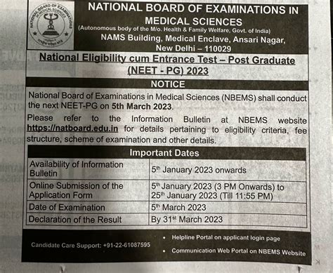 Neet Pg Exam Date 2023 Application Form Printable Forms Free Online