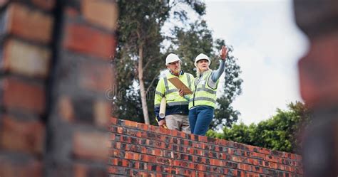 People Explain And Clipboard For Construction Of Inspection Progress Report And Expansion