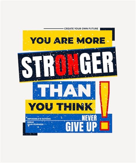 Premium Vector Stronger Than You Think Motivational Quotes Typography