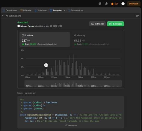 Michael Farmer On Linkedin Day 501 Of Daily Leetcode 3075 Maximize Happiness Of Selected