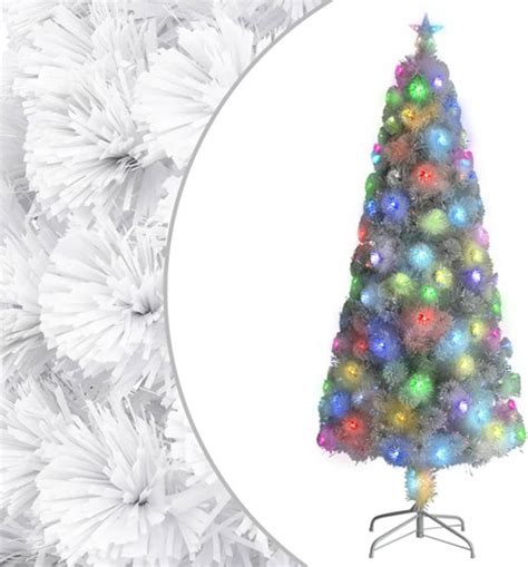 VidaXL Kunstkerstboom Met LED 240 Cm Glasvezel Wit Bol