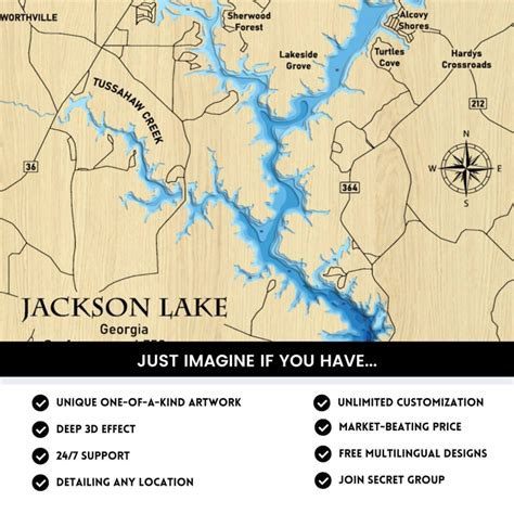 Jackson Lake Georgia Laser Map Files 9 Layers Svgaidxfpdf Moc