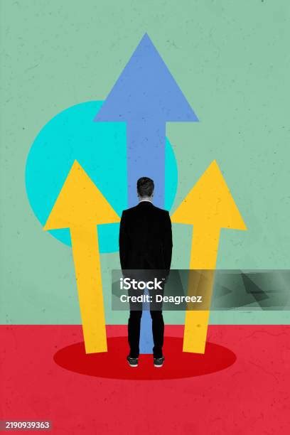 크리 에이 티브 사진 콜라주 트렌드 아트 워크 템플릿 대상 상인 통계 차트 젊은 남자 스탠드 백 인적 자원 고용 관리자 작업 공간 30 34세에 대한 스톡 사진 및 기타