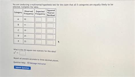 Solved You Are Conducting A Multinomial Hypothesis Test For Chegg Com