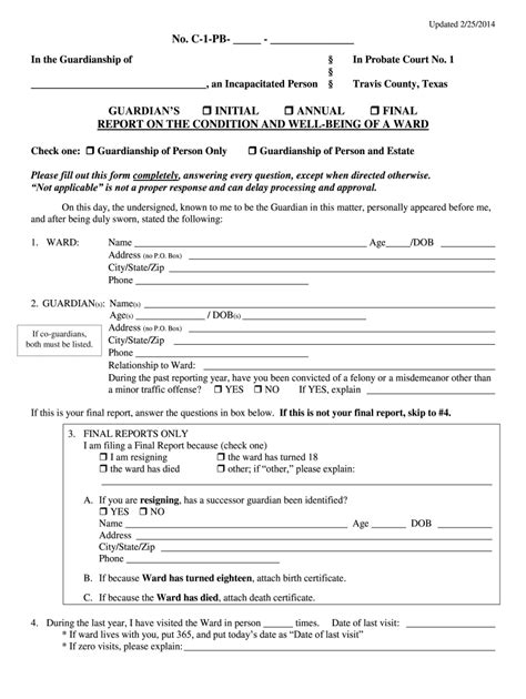Travis County Probate Court Guardianship Forms CountyForms