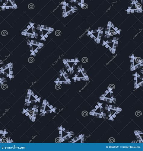 Vector Abstract Seamless Pattern Blue Triangles Texture Modern Black