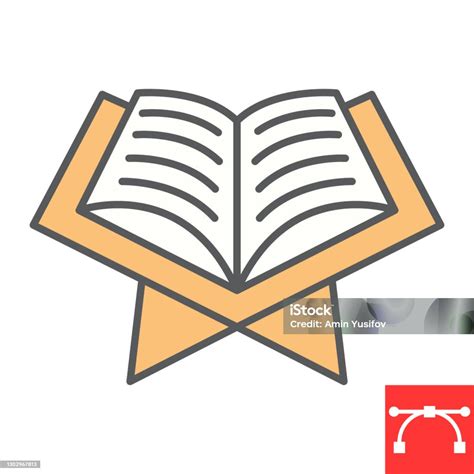 打開古蘭經書顏色線圖示齋月和宗教可蘭經書向量圖示向量圖形可編輯筆畫填充輪廓標誌eps 10向量圖形及更多互聯網圖片 Istock