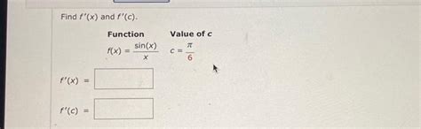 Solved Find Fx And Fc Function Fx Fx Fc