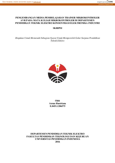 Pdf Pengembangan Media Pembelajaran Trainer Mikrokontroler Avr Pada Mata Kuliah Mikrokontroler