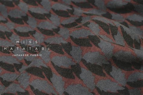 Deadstock Winter Leaves Brushed Cotton E Miss Matatabi Japanese Fabric