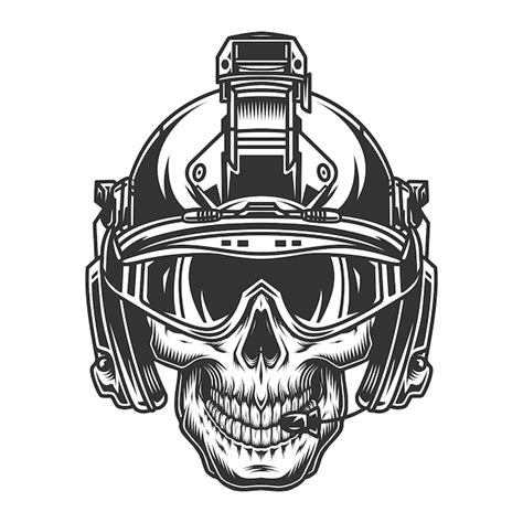 Crâne En Casque Militaire Moderne Vecteur Gratuite