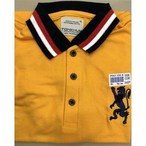 เสื้อโปโลชายสีเหลืองปักสิงห์ พร้อมส่งคะ Nanayou99 Thaipick