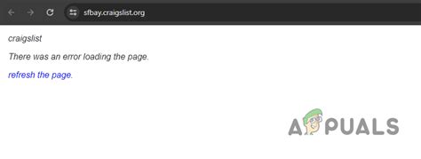 Fixing Craigslist Error Loading Page Issue