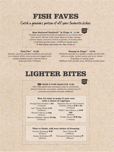 The Beeches Wrexhams Full Menu Online