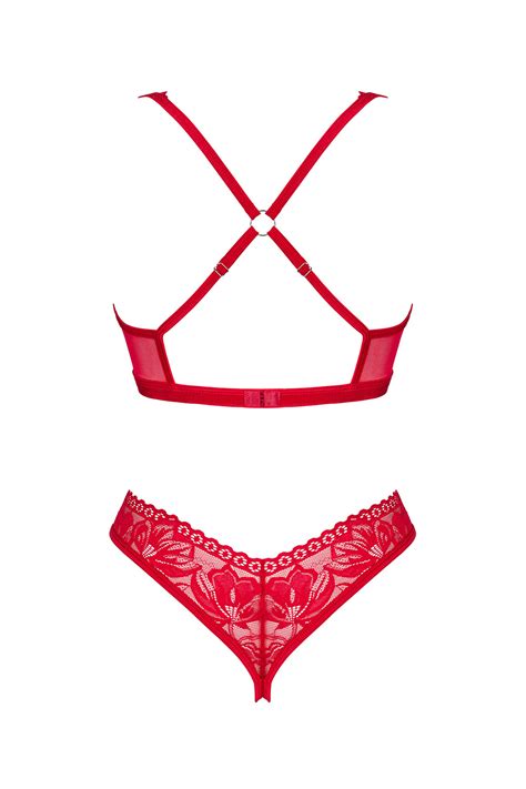 Obsessive Dame Reizwäsche Set 2 Teilig Dessous Hebe Bh String Sexy