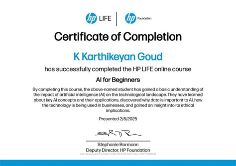 Ai Learning Hp Artificialintelligence Techforgood Karthikeyan Goud K