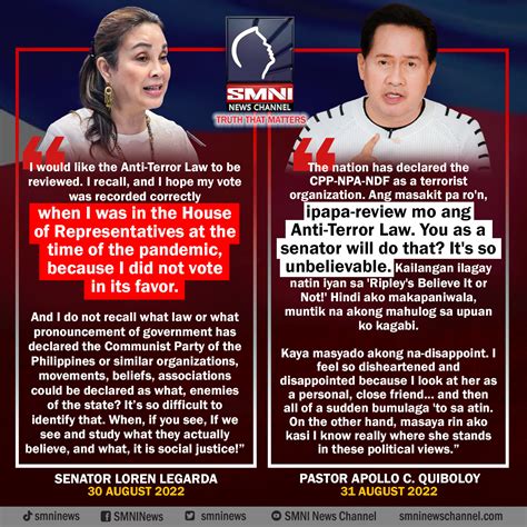 Pastor Quiboloy Dismayed On Sen Loren Legardas Alleged Defense Of The Cpp Npa Ndf News Hunt