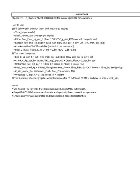 Clipper Eris Cslip Testsheet Pdf