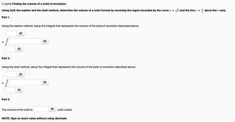 Solved Point Finding The Volume Of A Solid Of Chegg