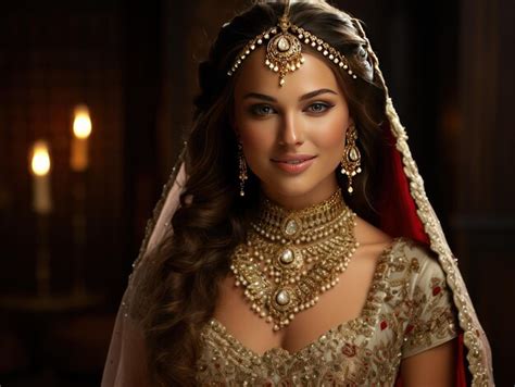 Premium AI Image Enchanting Elegance Of Indian Royal Princess In Resplendent Attire