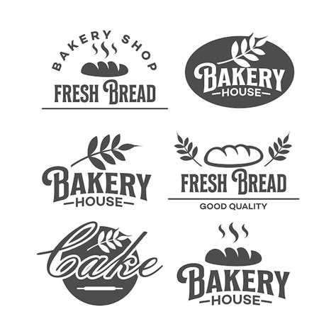 Conjunto De Logotipos De Pan Panadería Retro Etiquetas Logos Insignias