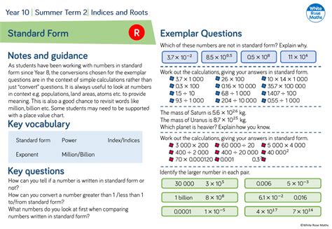 Standard Form Questions Maths