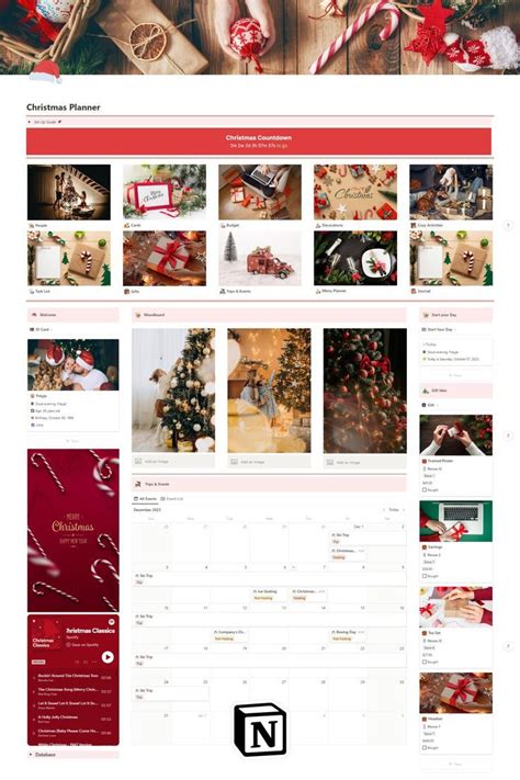 Notion Template Christmas Planner Christmas Decoration Holiday