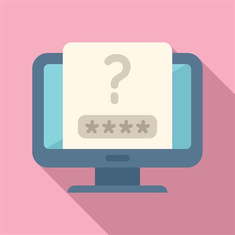 Monitor Password Recovery Icon Flat Vector Screen Secure 15157791