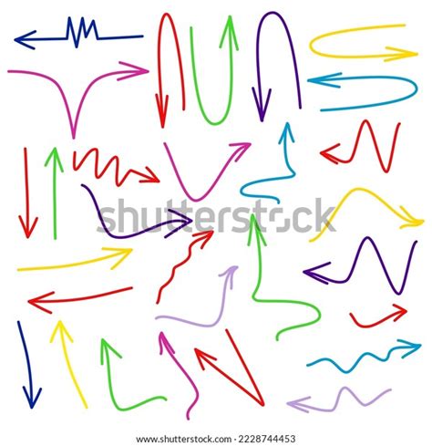 Colourful Arrows Set Hand Drawn Arrows Stock Vector Royalty Free