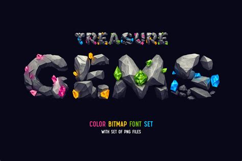 Treasure Gems Color Bitmap Font Deeezy