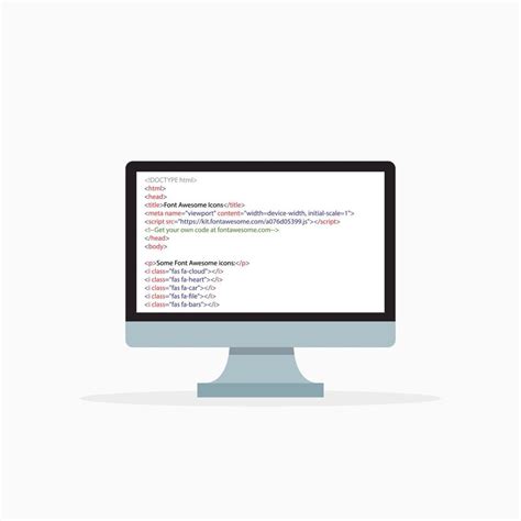 Css Code On Computer Screen Computer Monitor Icon With Code Script Coding Or Programming