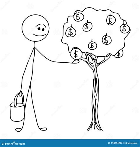 Vector Cartoon Stick Figure Drawing Conceptual Illustration Of Man Or