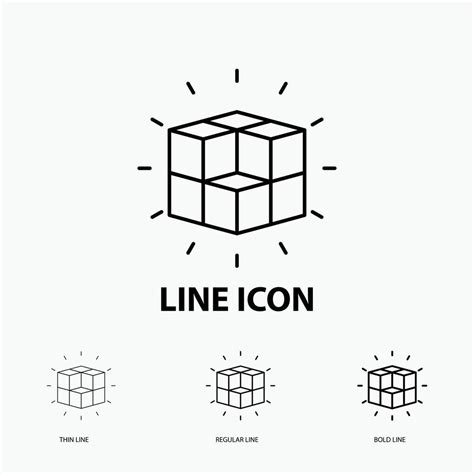 Box Labyrinth Puzzle Solution Cube Icon In Thin Regular And Bold Line Style Vector