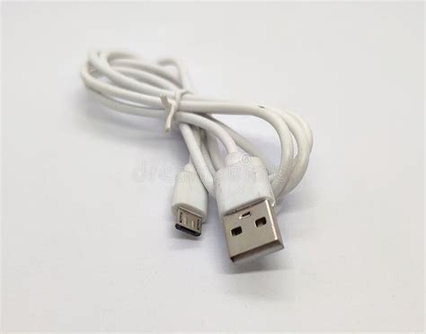 White Micro USB Charger Cable Isolated On White Background Stock Photo Image Of Cable