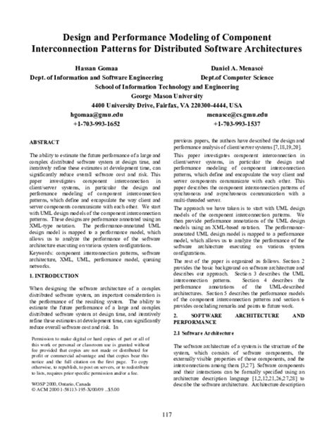 Pdf Design And Performance Modeling Of Component Interconnection