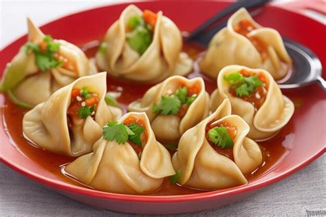 Premium Ai Image Delicious Steamed Momos Yummy Background