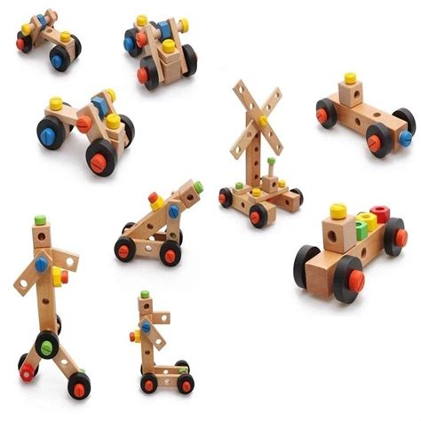52pcs Assembly Wooden Toys Multifunction Wooden Bu Grandado