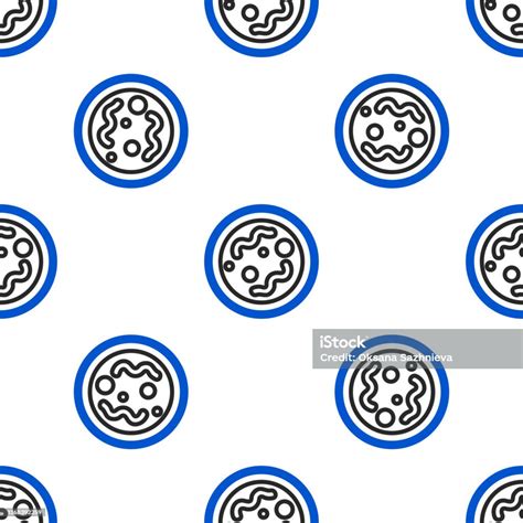 ラインバクテリアアイコンは白い背景にシームレスなパターンを分離しました細菌や細菌原因となる微生物病細胞癌微生物ウイルス真菌カラフルな