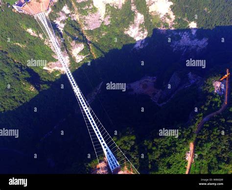 Aerial View Of The Worlds Longest And Highest Glass Bottomed Bridge