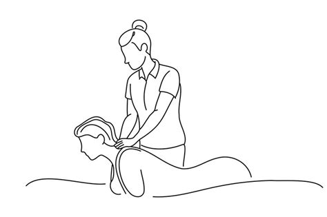 Premium Vector Esthetician Massaging The Back Continuous Line Art